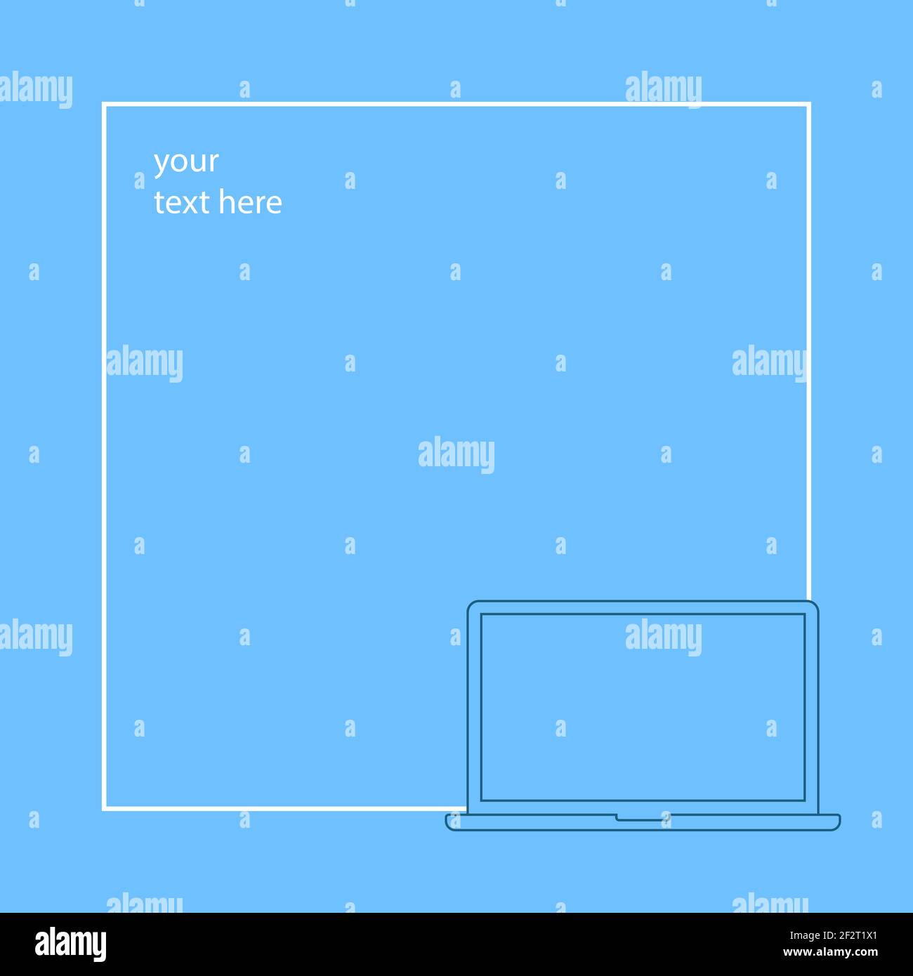 Modern laptop inside a frame, your text here, design template Stock ...