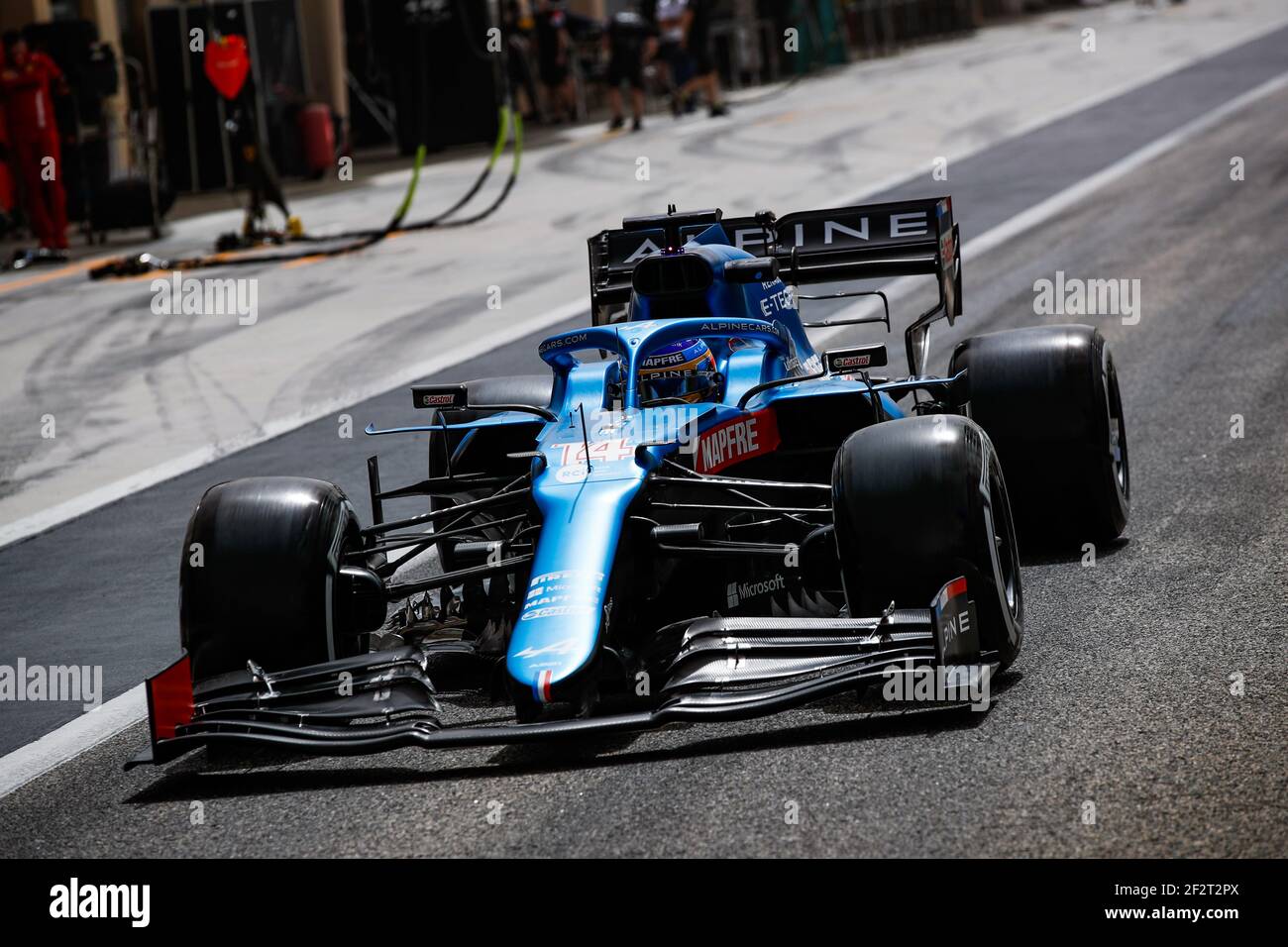 ALONSO Fernando (spa), Alpine F1 A521, action during the Formula 1 Pre ...