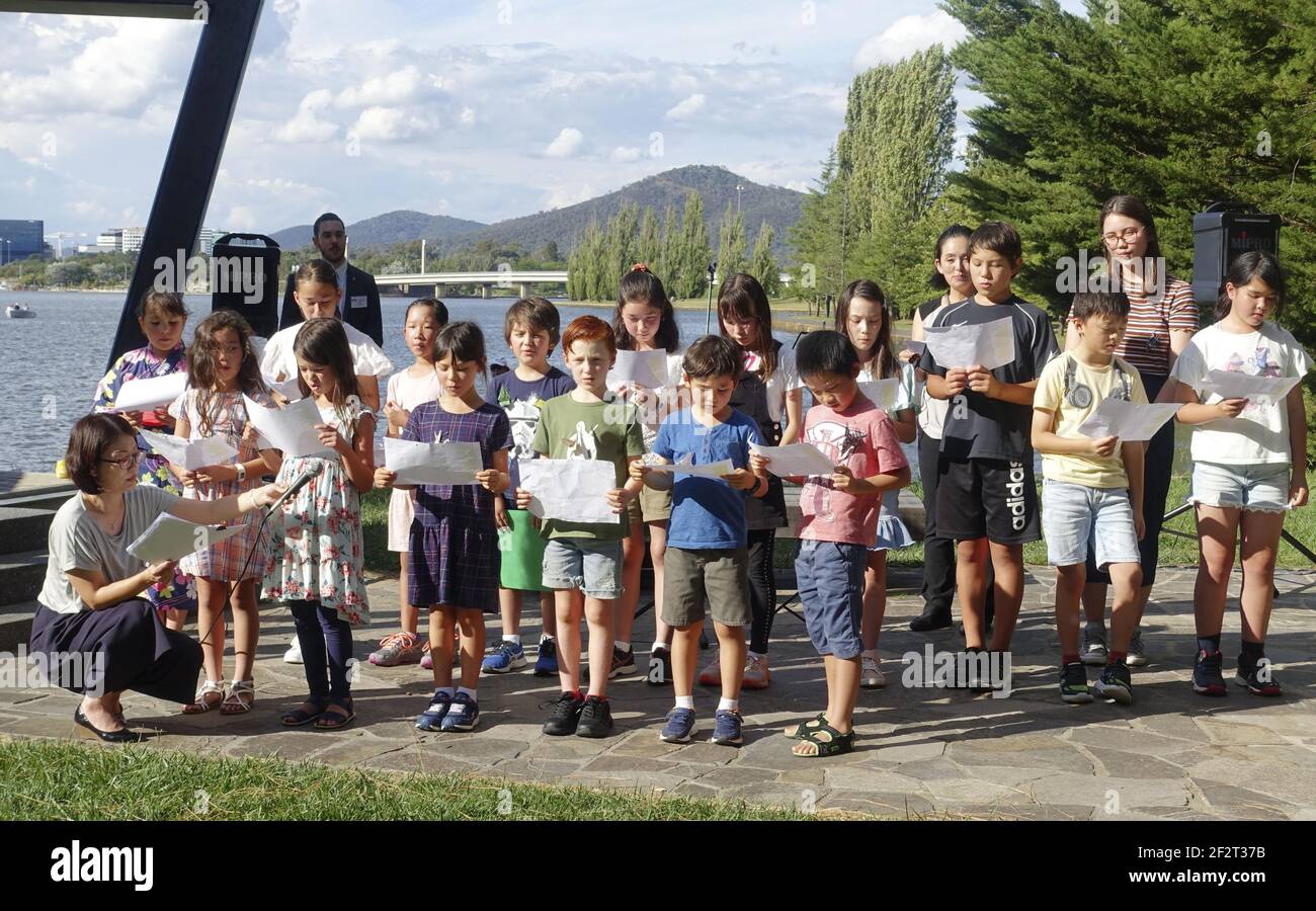 Children sing the late Japanese singer Kyu Sakamoto's internationally ...