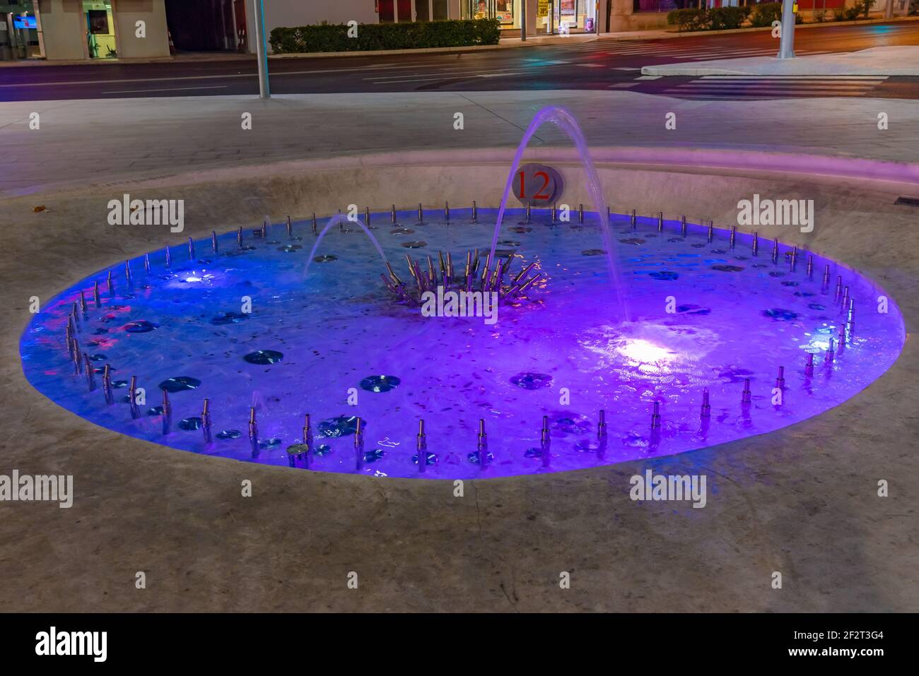 Fountain clock in Croatian town Sibenik Stock Photo - Alamy
