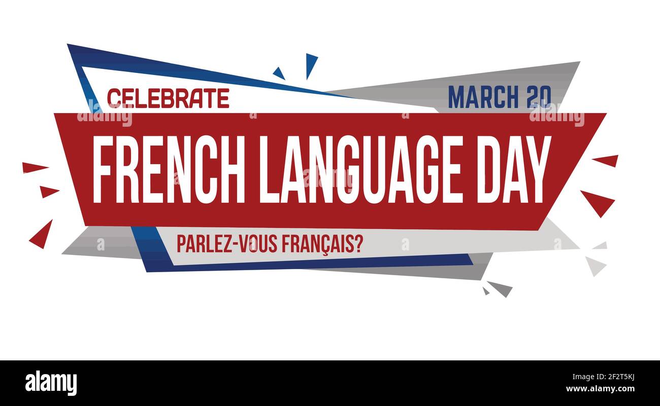 French language day banner design on white background, vector ...