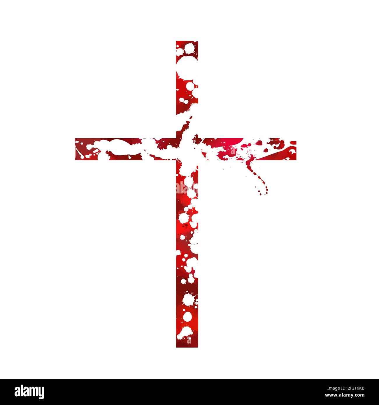 Bloody cross. Cross made of drops of paint. Vector illustration Stock ...