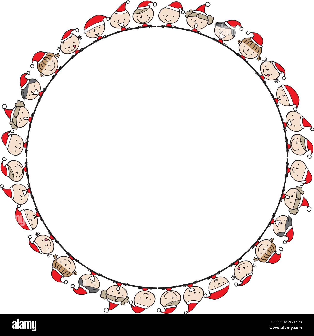 vector cartoon children with Christmas card Border , frame , card ...