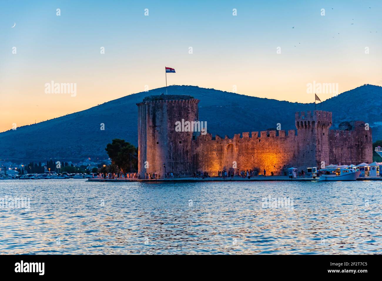 Sunset view of Kamerlengo palace in Trogir, Croatia Stock Photo - Alamy