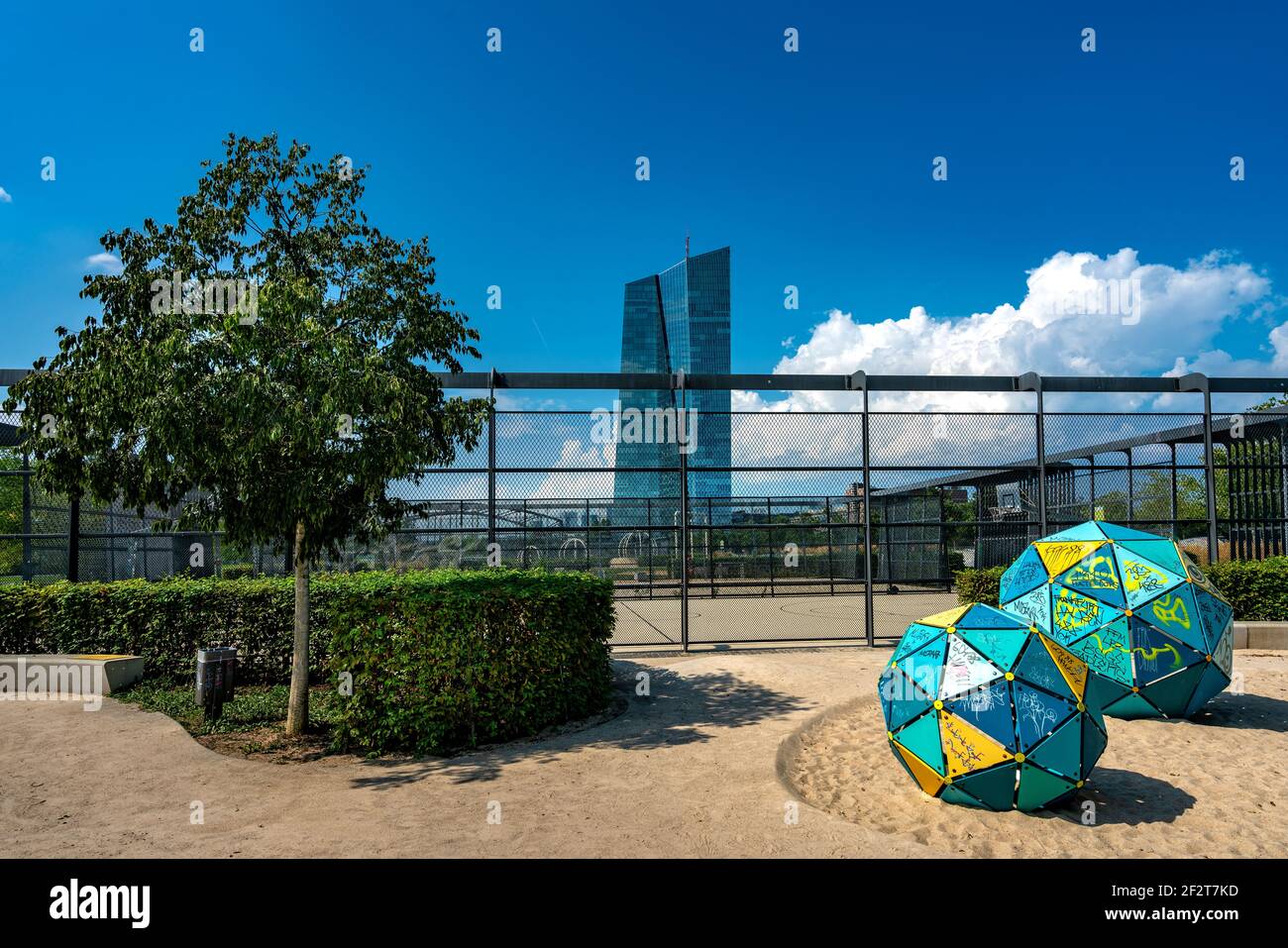 playground at the hafenpark in frankfurt am main Stock Photo - Alamy
