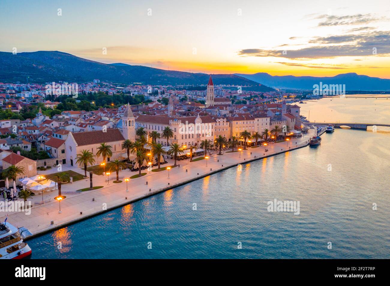 Town trogir waterfront sunrise hi-res stock photography and images - Alamy