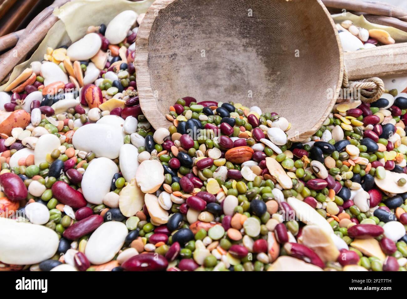 Composition of different types of legumes. Chickpeas, red lentils ...