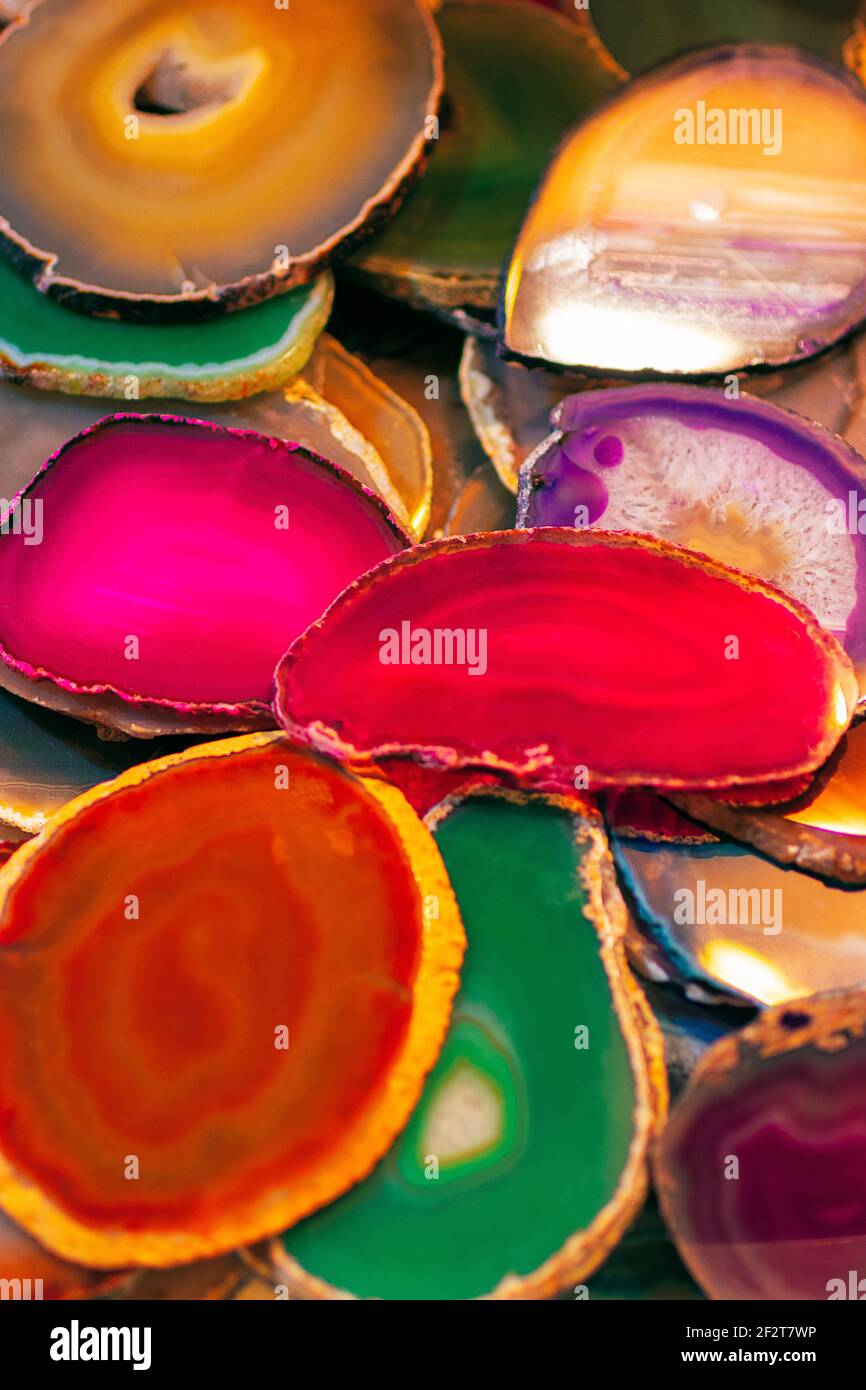 Collection of different crystals. Gemstones pattern. Crystal cross ...