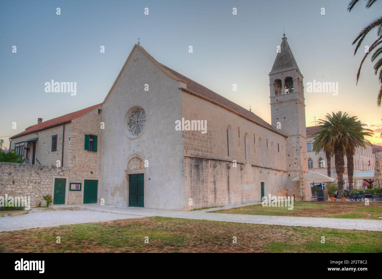 Night view of church of saint dominic in Trogir, Croatia Stock Photo ...