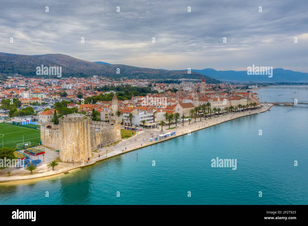 Aerial view of Croatian town Trogir Stock Photo - Alamy