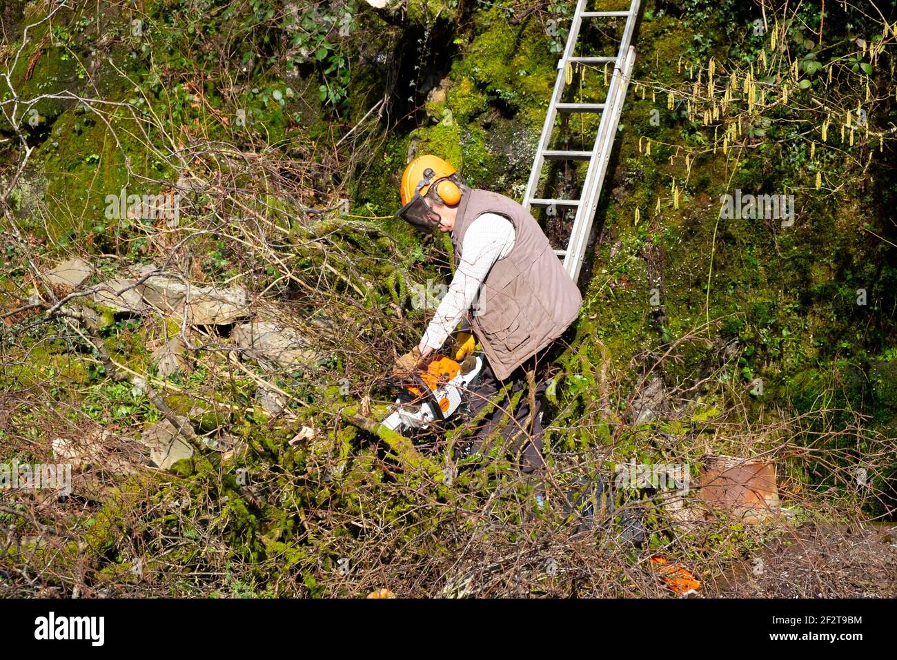 Man falling ladder hi-res stock photography and images - Alamy