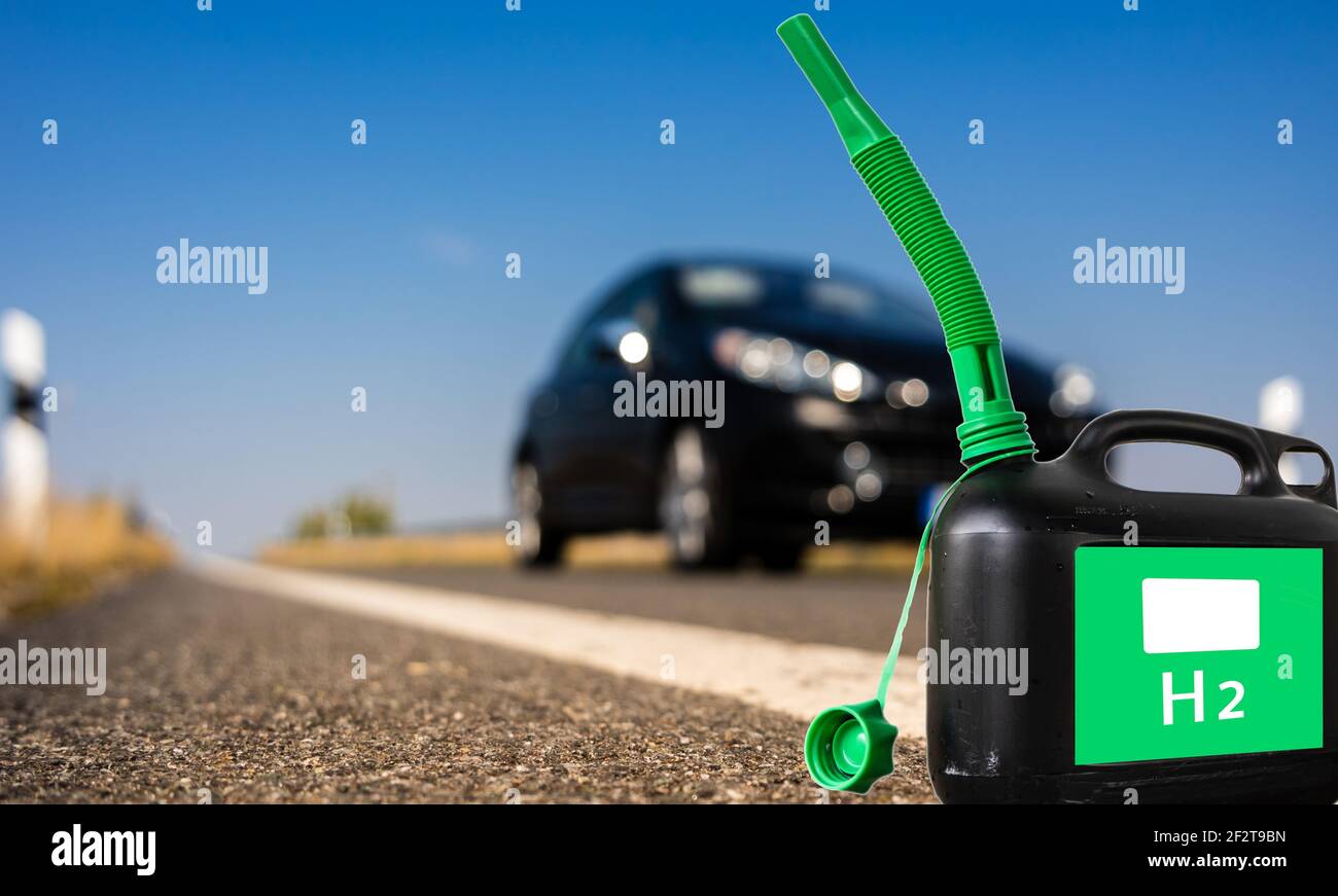 Canister with H2 hydrogen fuel Stock Photo - Alamy