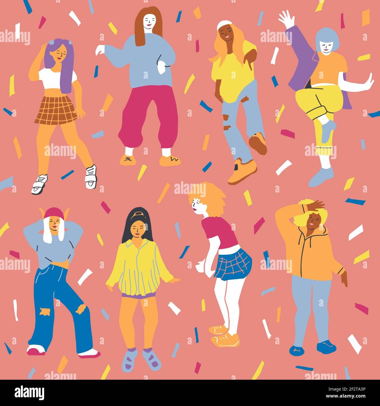 Girl dance group Stock Vector Images - Alamy