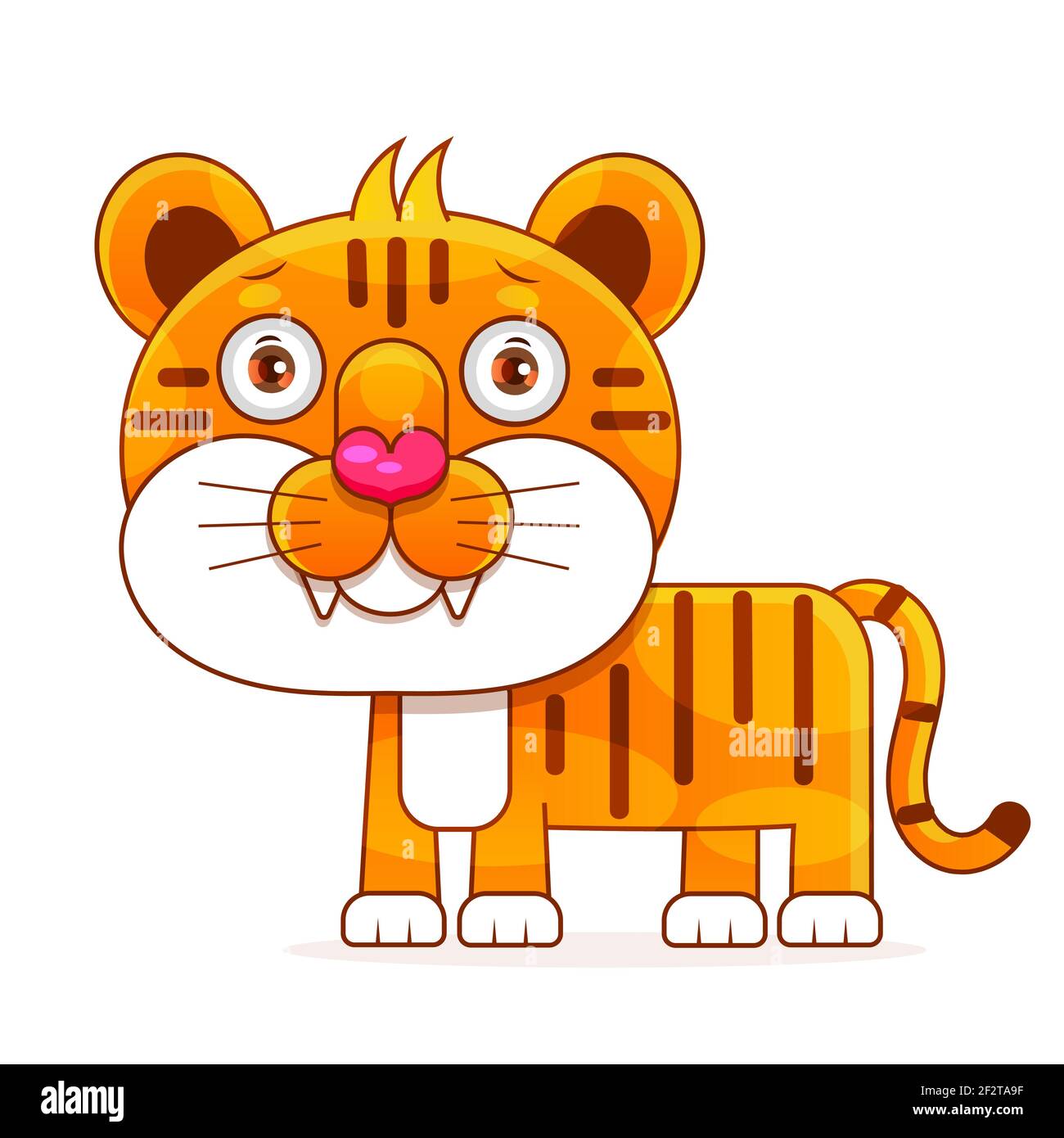 Vector illustration of Cute tiger cartoon kid printable stuff and t ...