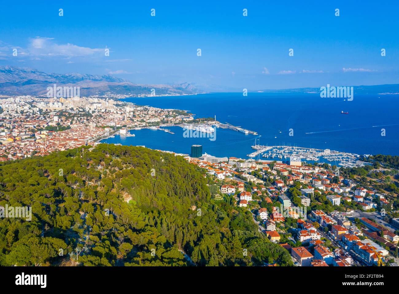Aerial view of Split from Marjan hill in Croatia Stock Photo - Alamy