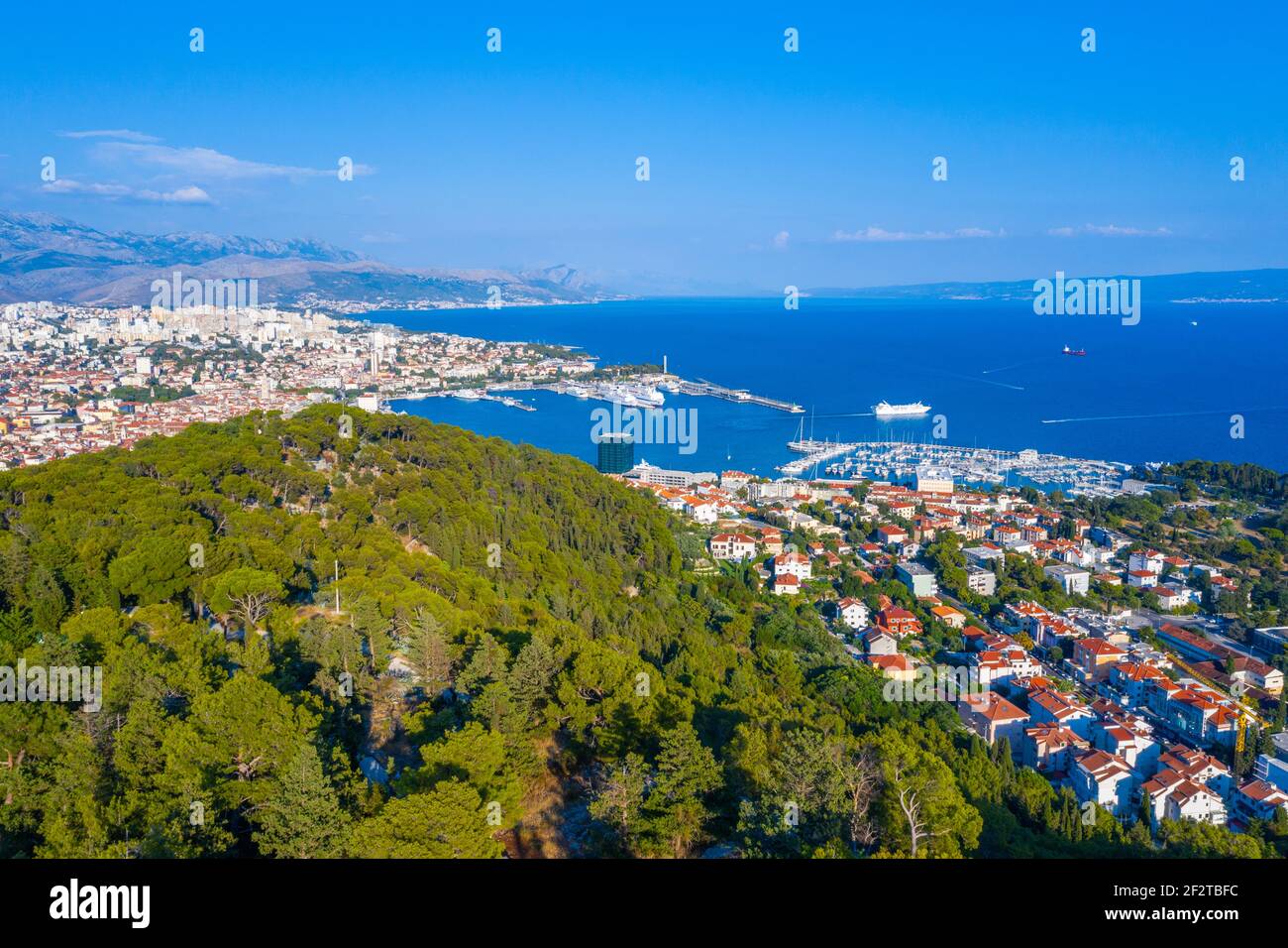 Aerial view of Split from Marjan hill in Croatia Stock Photo - Alamy