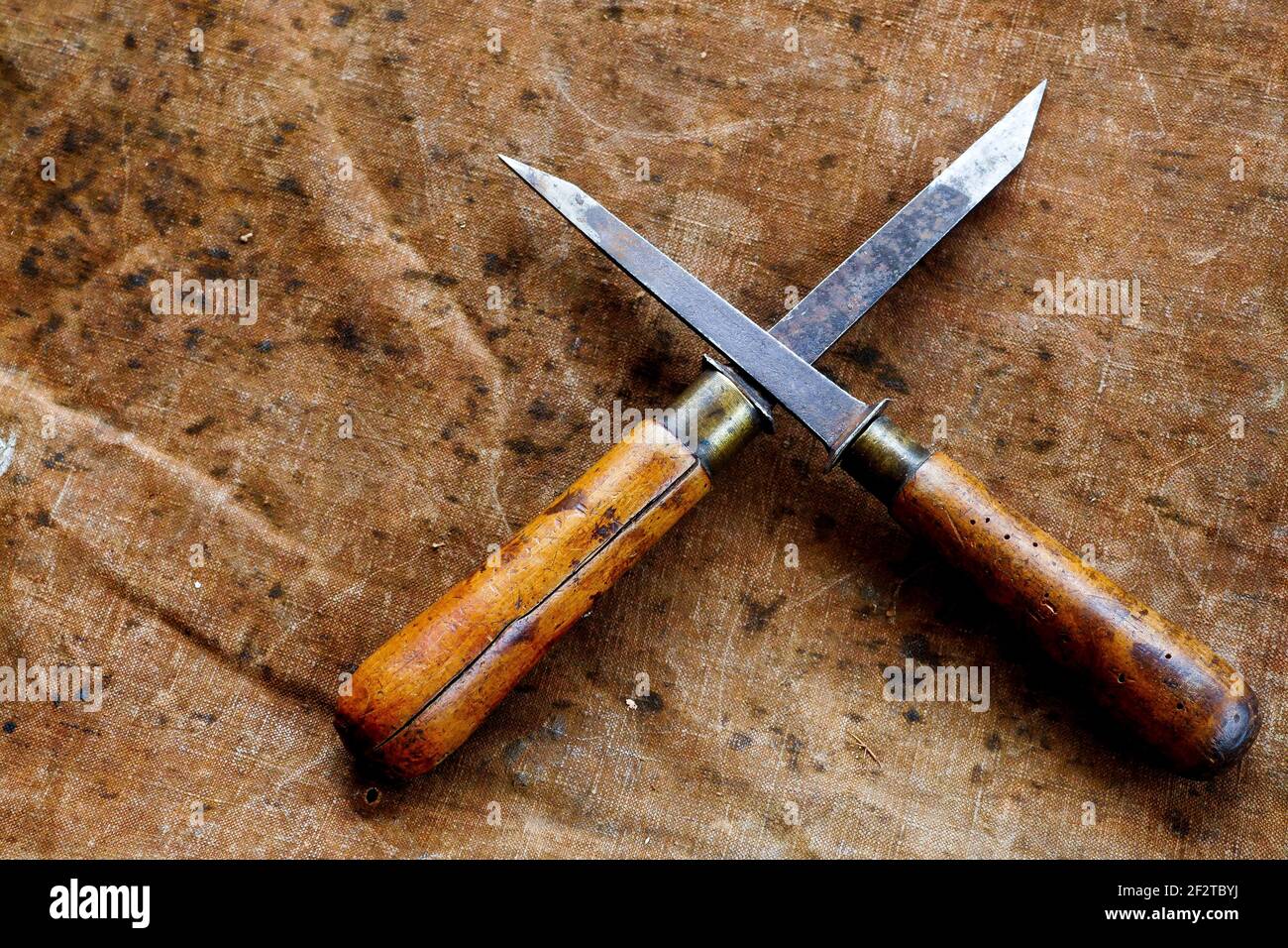 Vintage handmade sharp tools, France Stock Photo - Alamy
