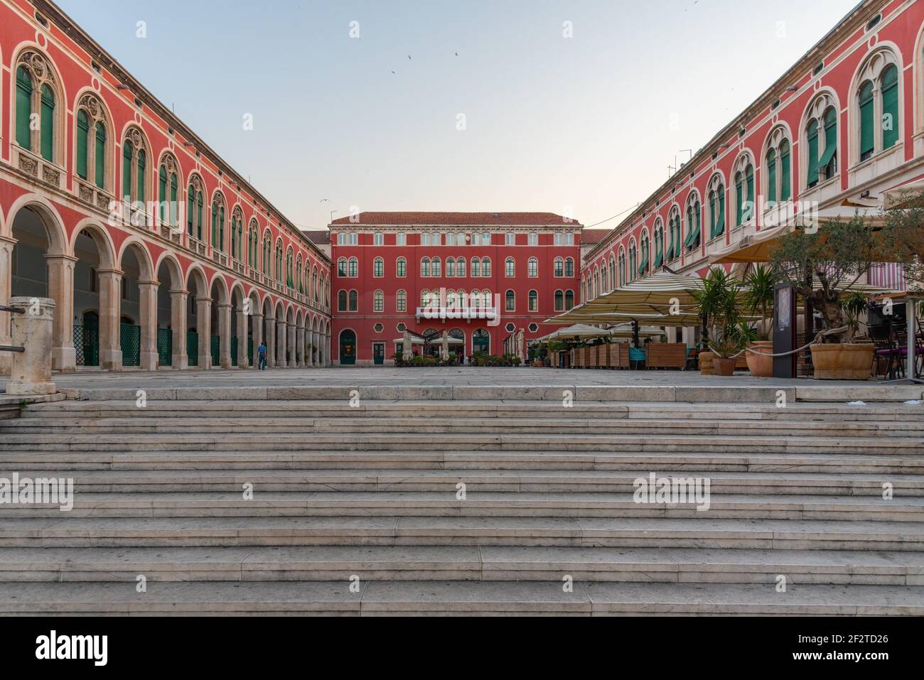 Sunrise view of the Republic square in Split, Croatia Stock Photo - Alamy