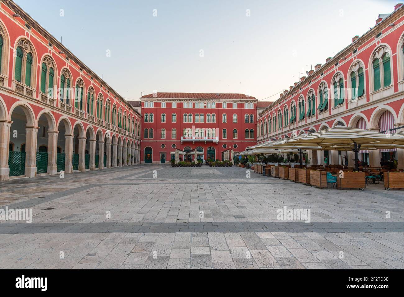 Sunrise view of the Republic square in Split, Croatia Stock Photo - Alamy