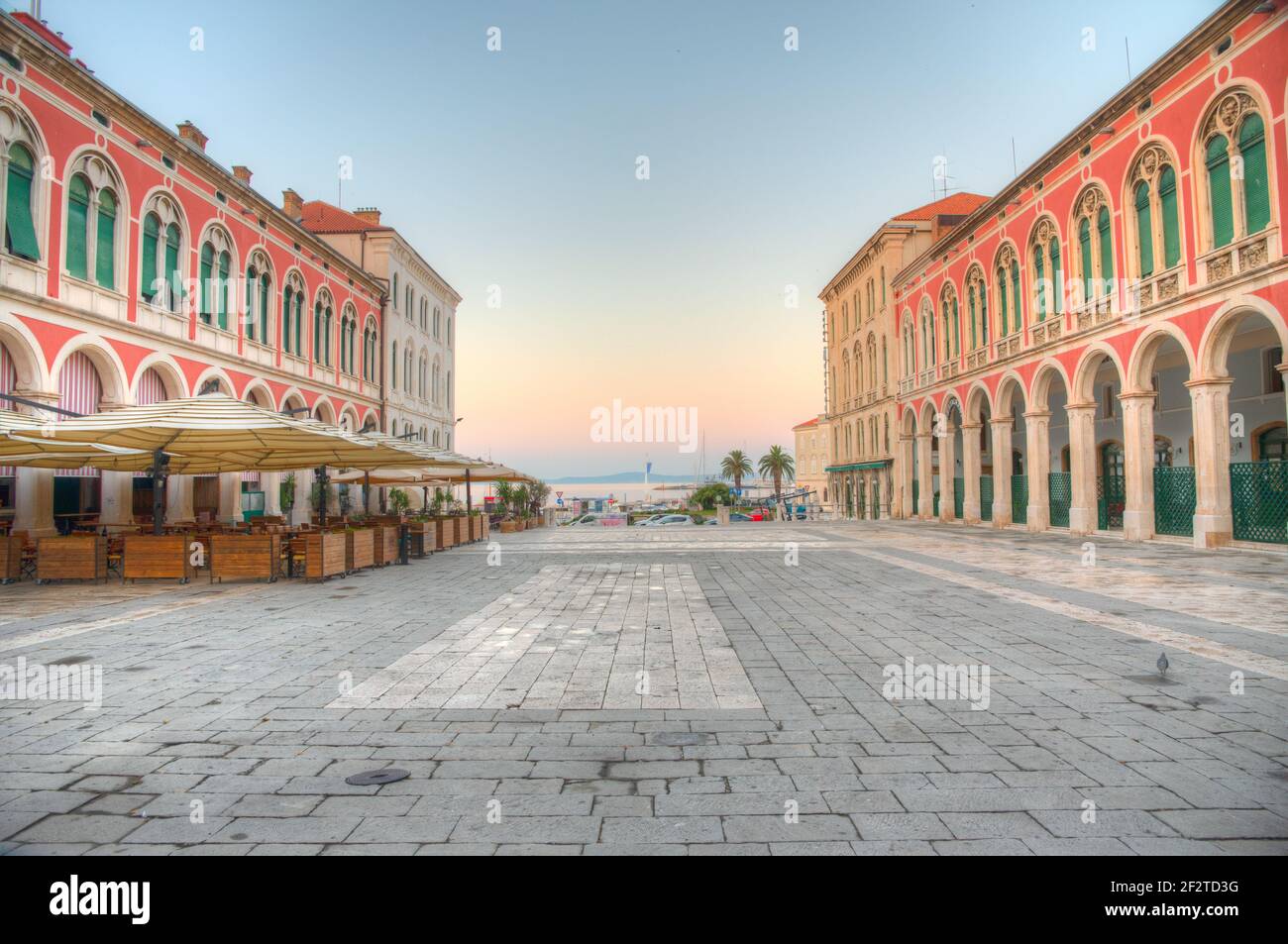 Sunrise view of the Republic square in Split, Croatia Stock Photo - Alamy