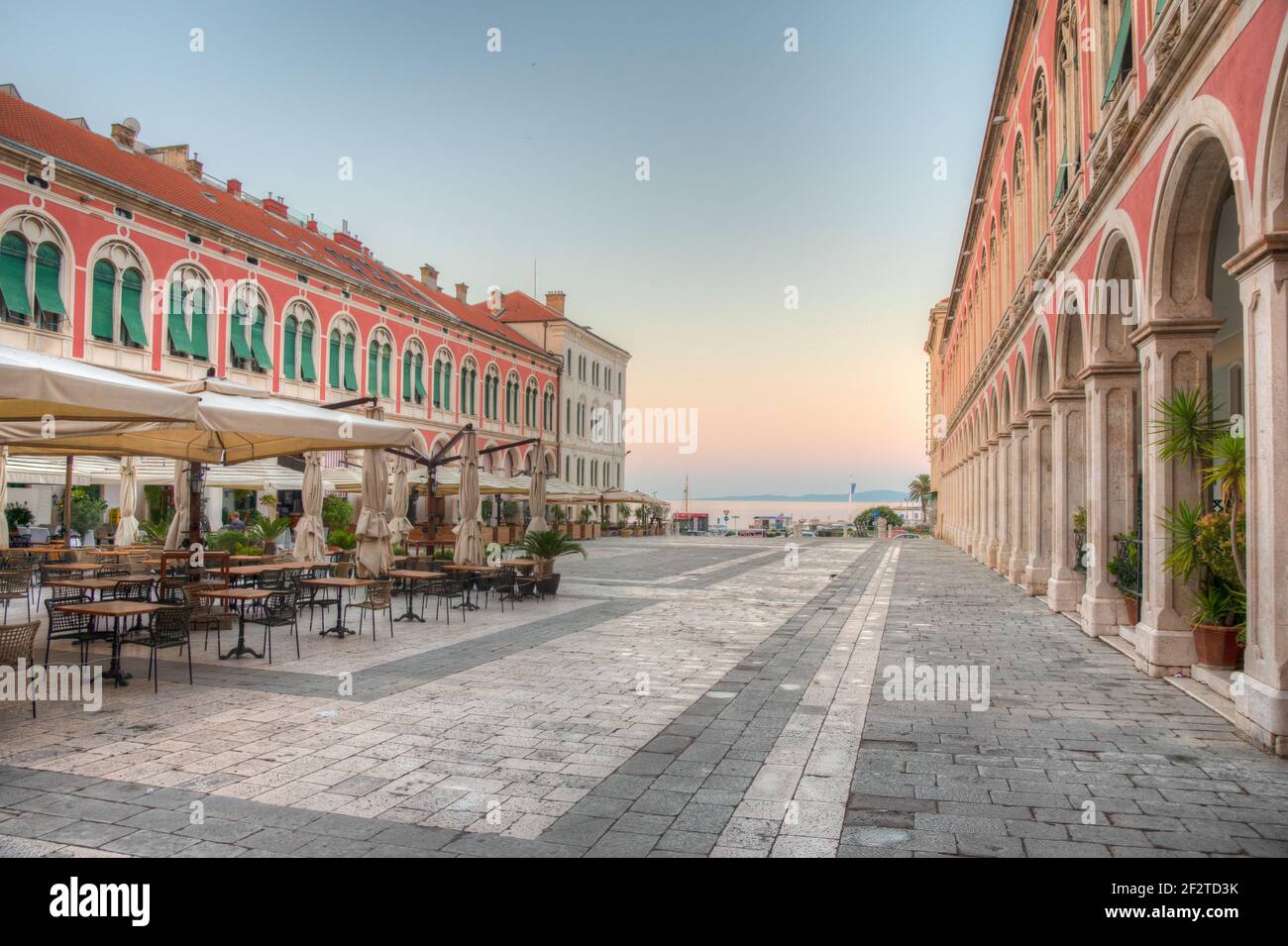 Sunrise view of the Republic square in Split, Croatia Stock Photo - Alamy