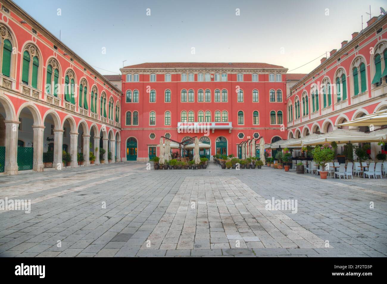 Sunrise view of the Republic square in Split, Croatia Stock Photo - Alamy