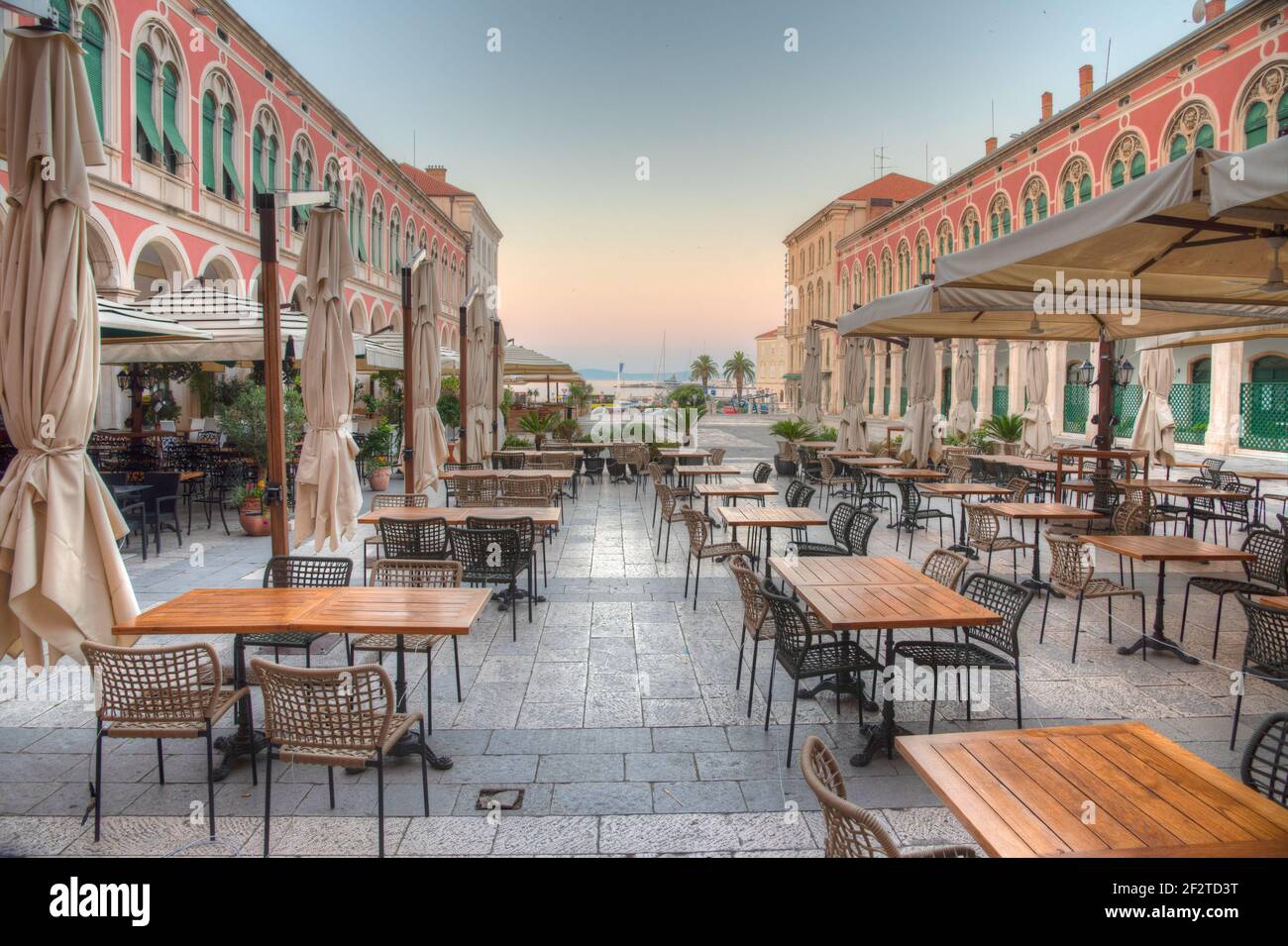 Sunrise view of the Republic square in Split, Croatia Stock Photo - Alamy