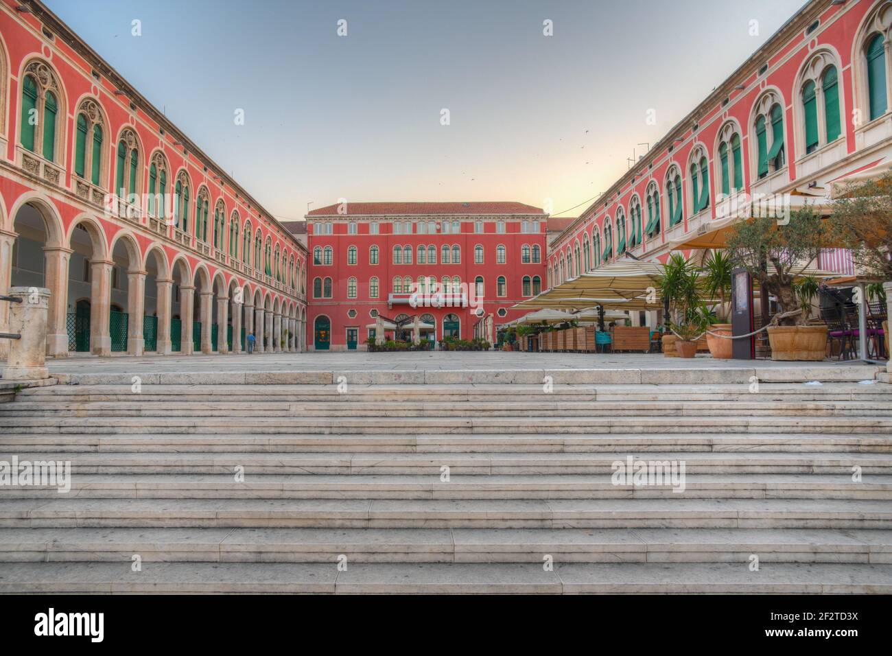 Sunrise view of the Republic square in Split, Croatia Stock Photo - Alamy