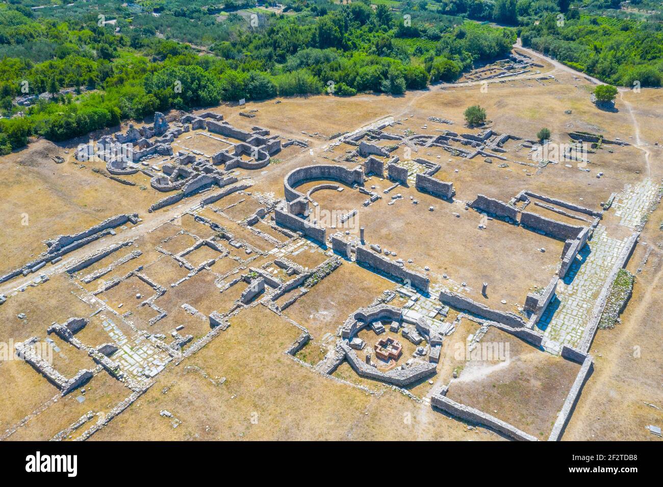 Aerial view of Roman ruins of ancient Salona near Split, Croatia Stock ...