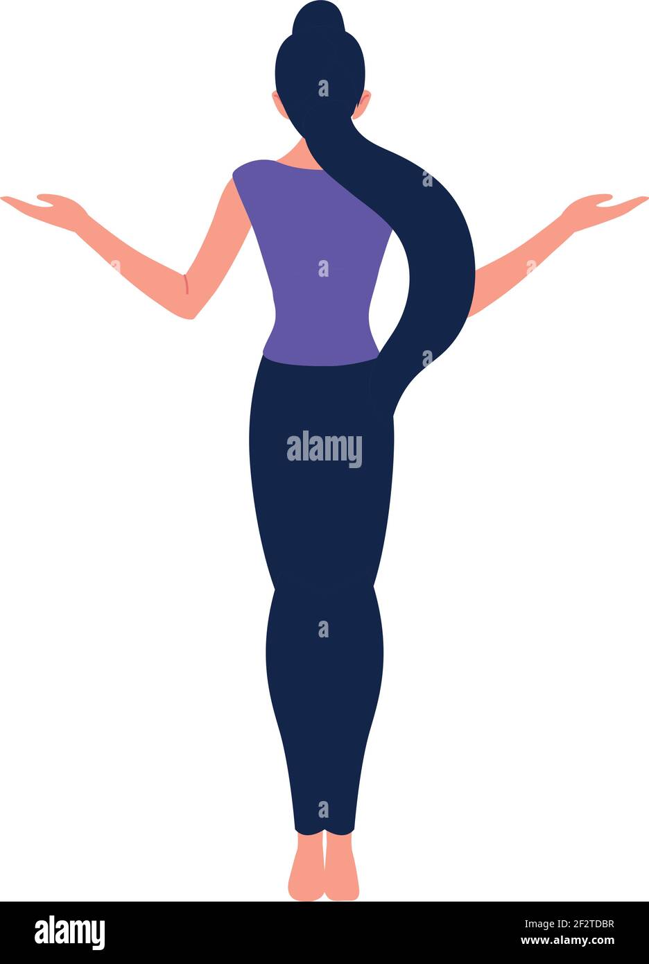 Full portrait woman behind view Stock Vector Images - Alamy