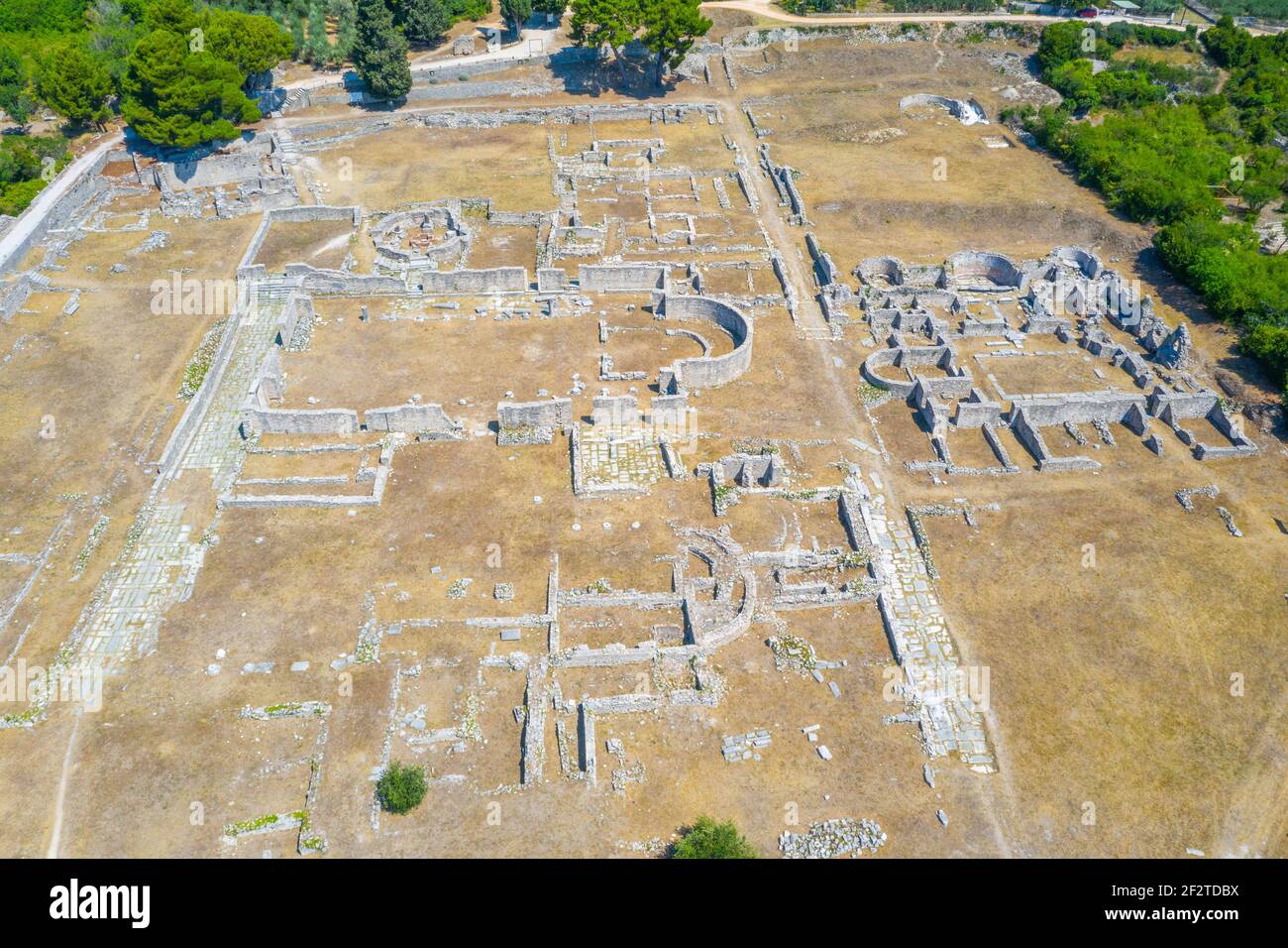 Aerial view of Roman ruins of ancient Salona near Split, Croatia Stock ...