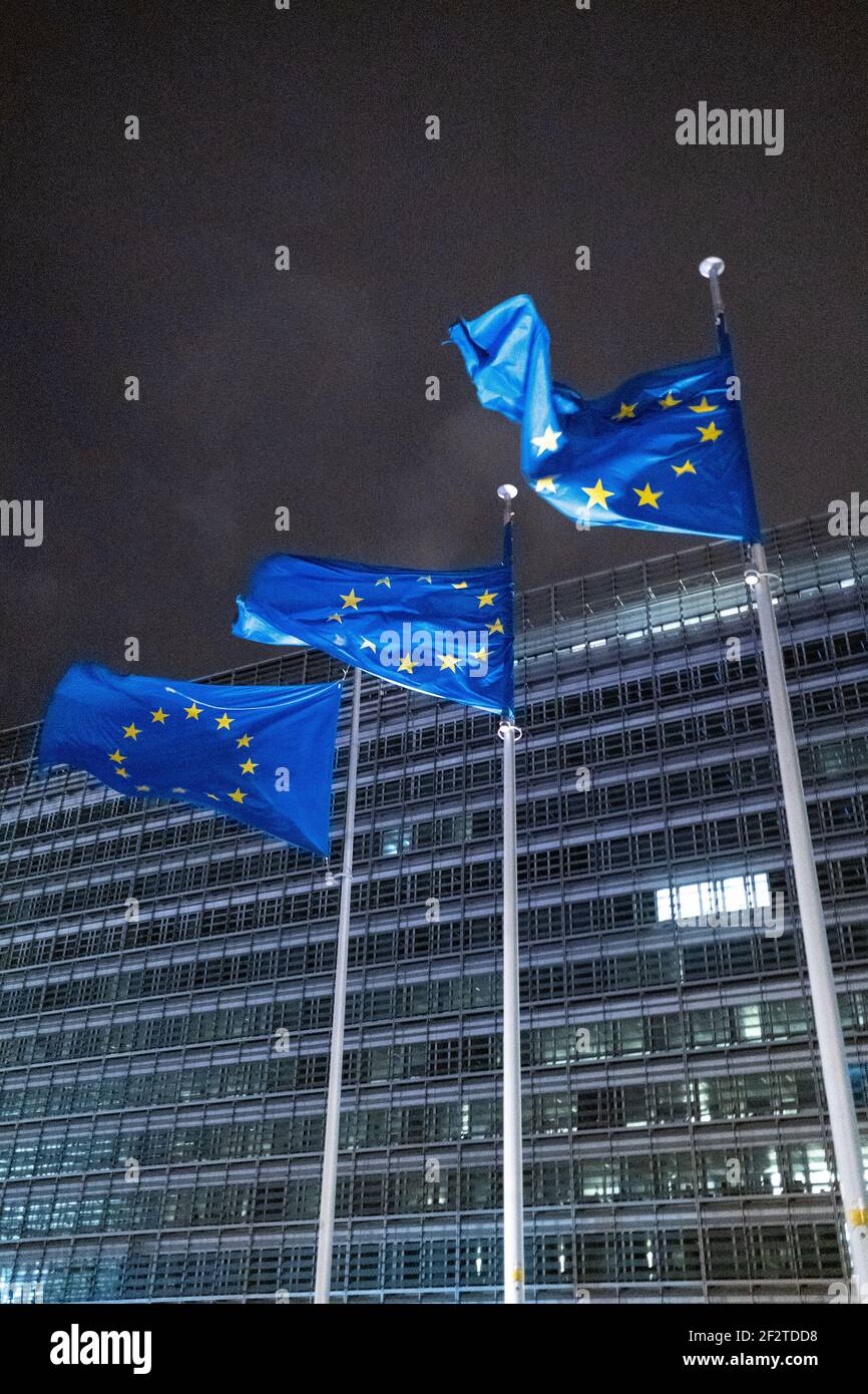 The Berlaymont, headquarters of the European Union. Brussels on 11/03 ...
