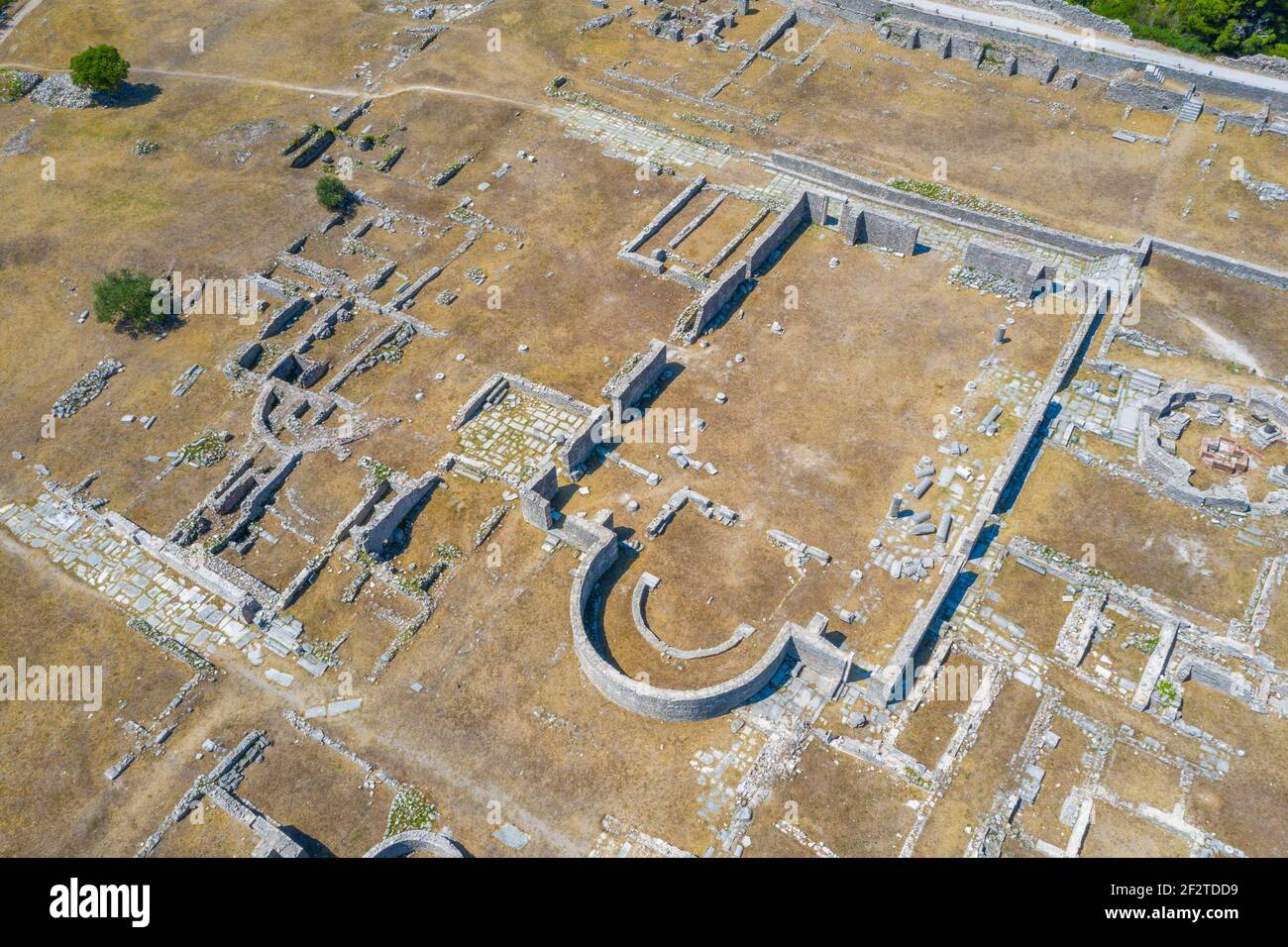 Aerial view of Roman ruins of ancient Salona near Split, Croatia Stock ...