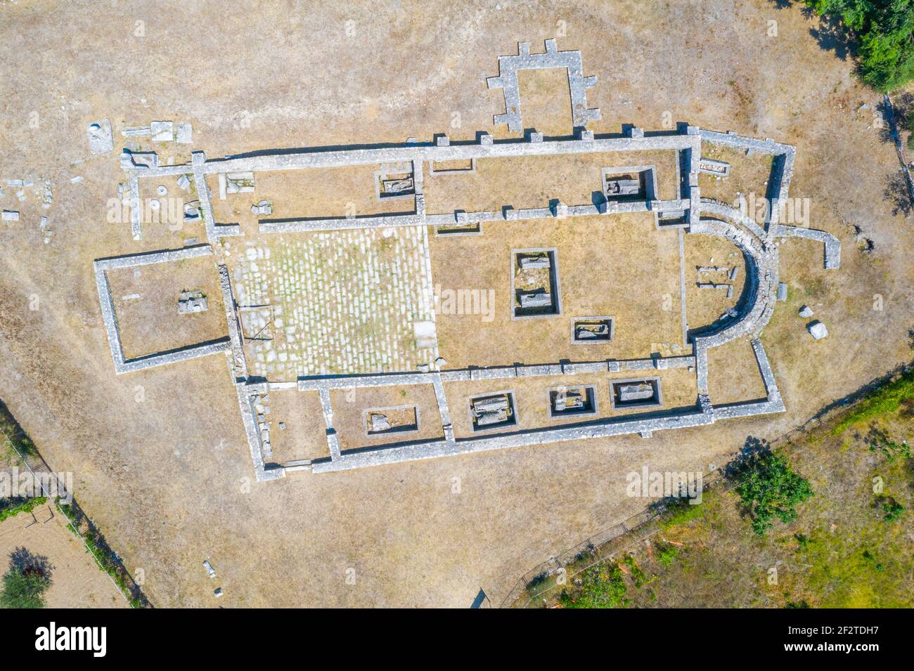 Aerial view of Roman ruins of ancient Salona near Split, Croatia Stock ...