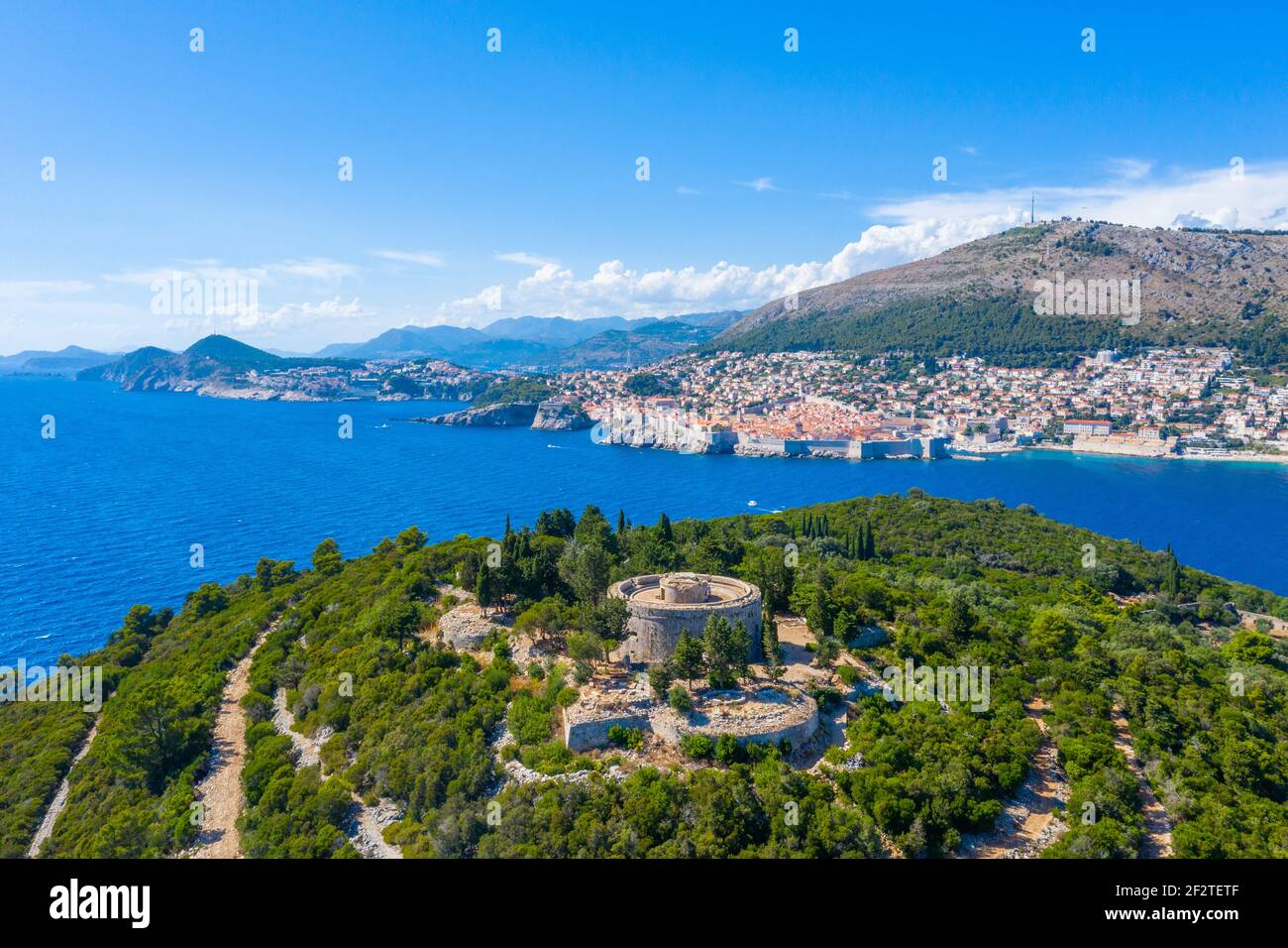 Aerial view of Dubrovnik and Lokrum island in Croatia Stock Photo - Alamy