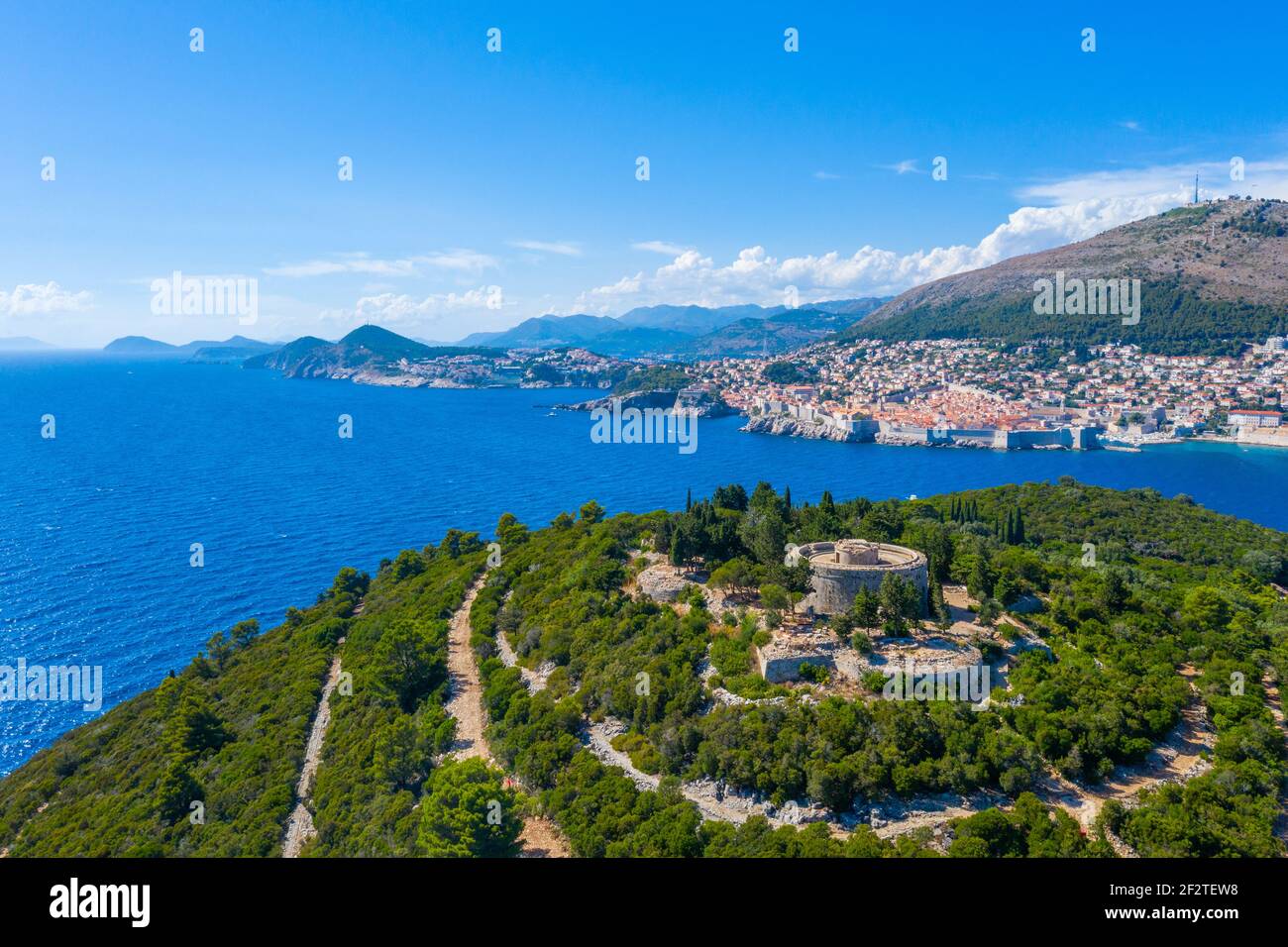 Aerial view of Dubrovnik and Lokrum island in Croatia Stock Photo - Alamy