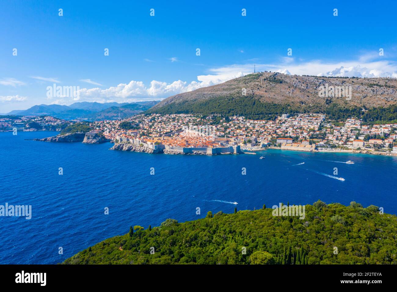 Aerial view of Dubrovnik and Lokrum island in Croatia Stock Photo - Alamy
