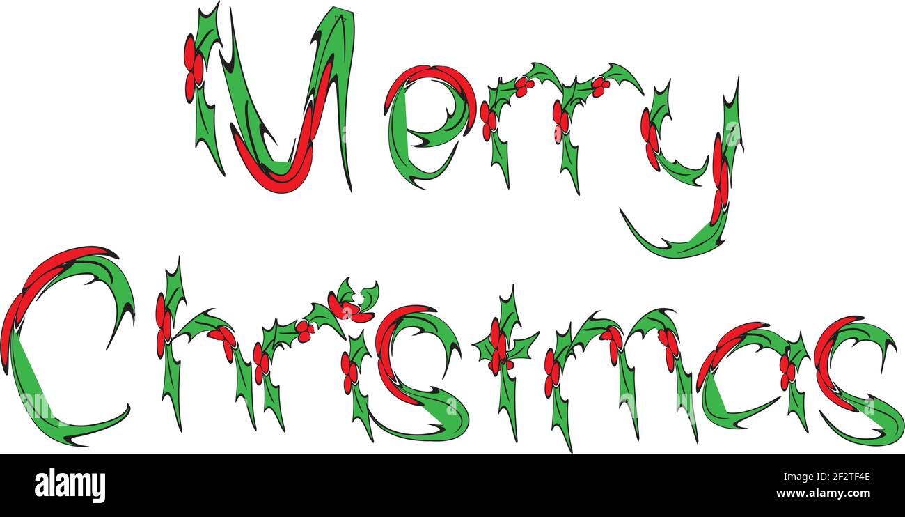 vector merry Christmas text design Stock Vector Image & Art - Alamy