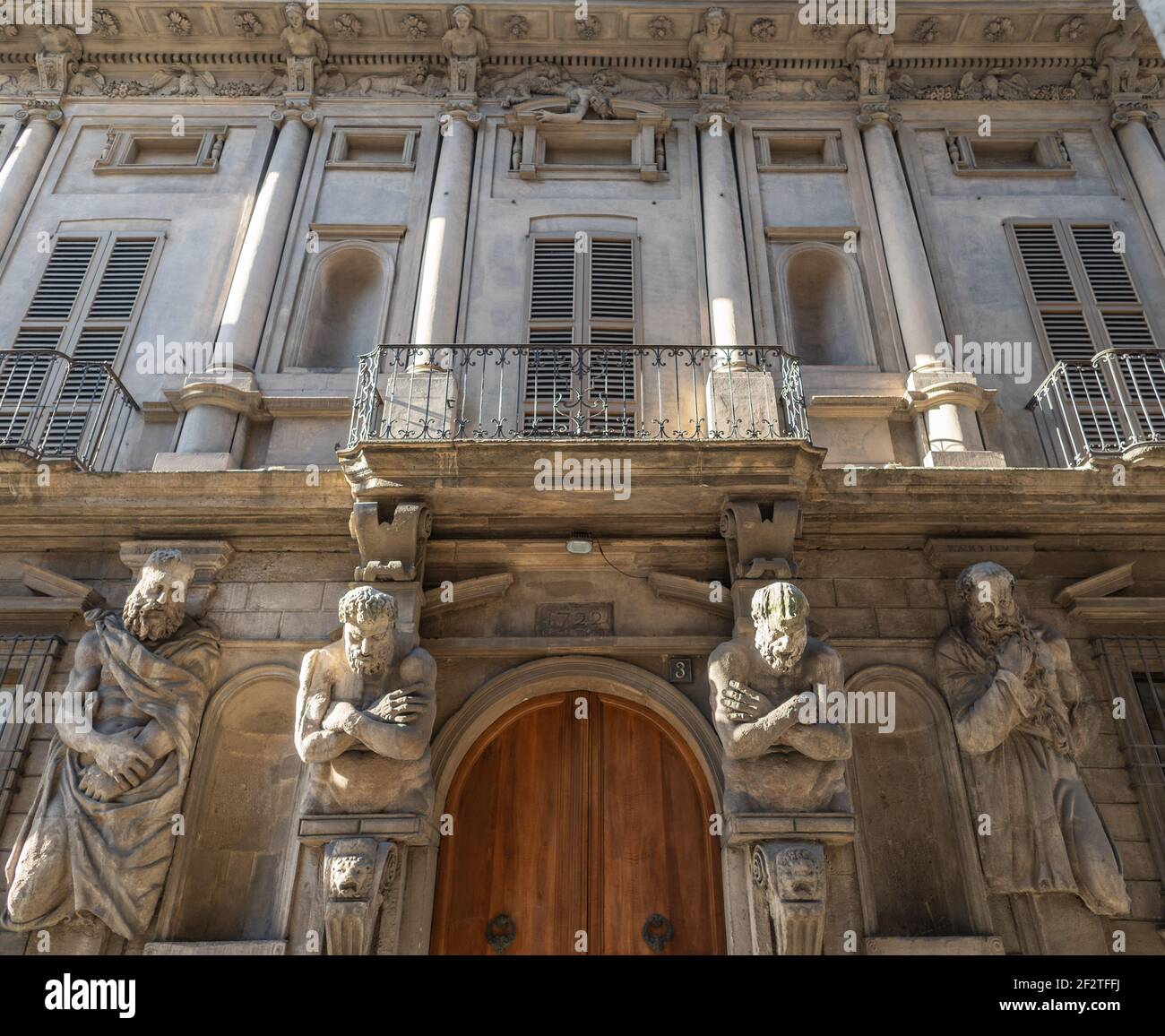 famous medieval palace with architectural and decorative elements with ...