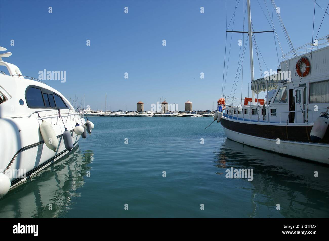 Rhodes Tower of St. Nicholas, Greece Stock Photo - Alamy