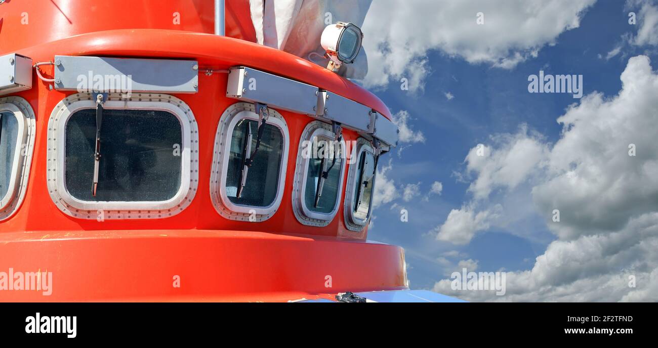 View to the captain bridge on ship Stock Photo - Alamy