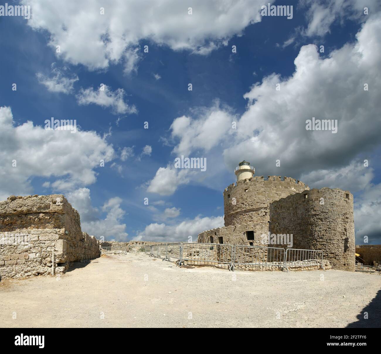 Rhodes Tower of St. Nicholas, Greece Stock Photo - Alamy