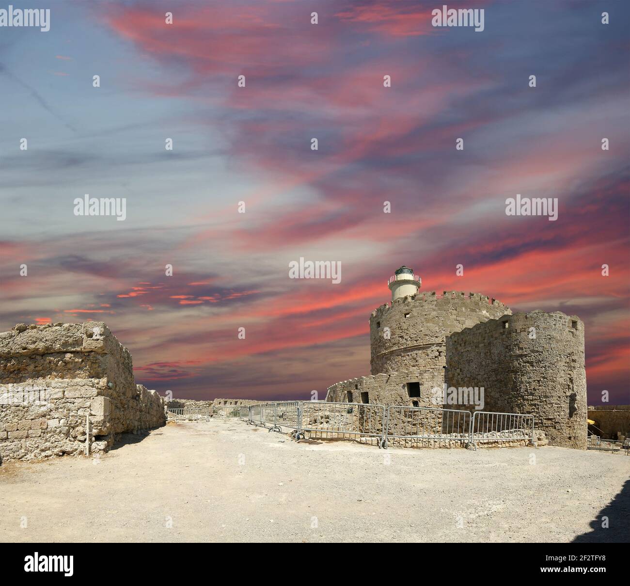 Rhodes Tower of St. Nicholas, Greece Stock Photo - Alamy