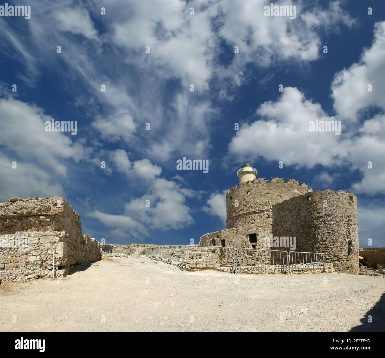 Rhodes Tower of St. Nicholas, Greece Stock Photo - Alamy