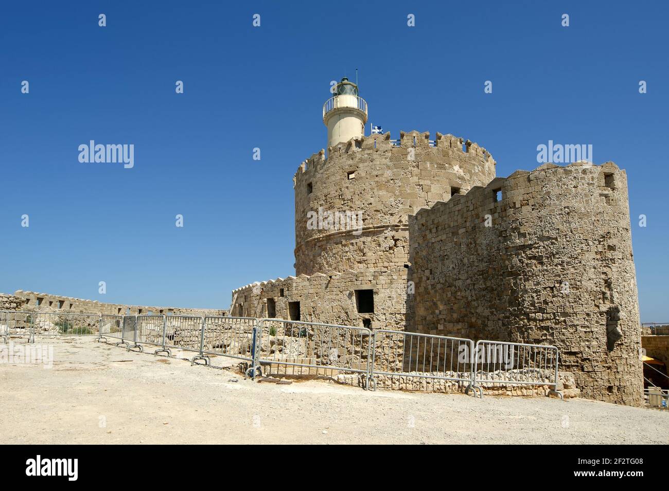 Rhodes Tower of St. Nicholas, Greece Stock Photo - Alamy