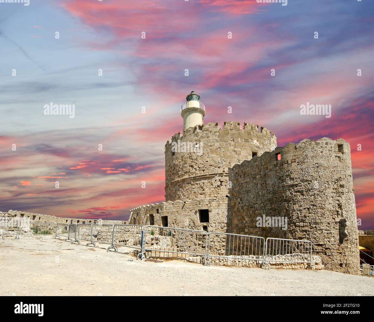 Rhodes Tower of St. Nicholas, Greece Stock Photo - Alamy