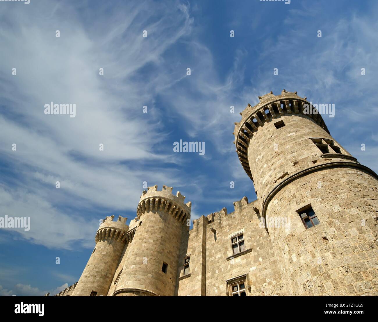 Rhodes Island, Greece, a symbol of Rhodes, of the famous Knights Grand ...