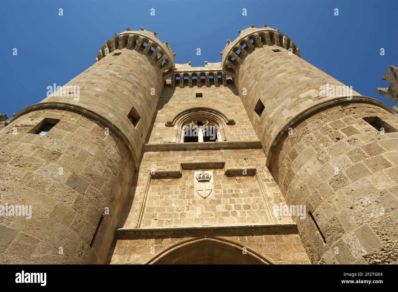 Rhodes Island, Greece, a symbol of Rhodes, of the famous Knights Grand ...
