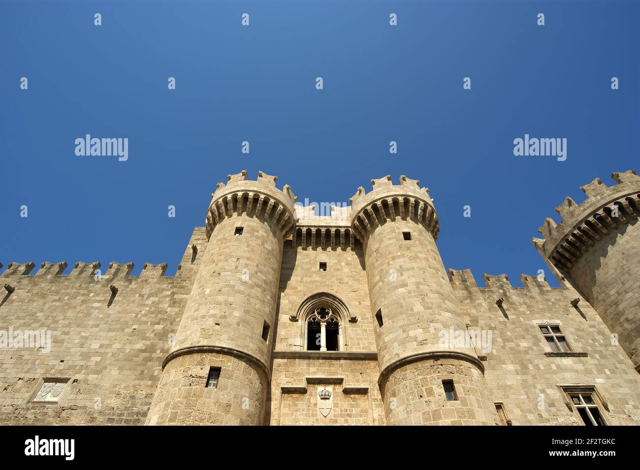 Rhodes Island, Greece, a symbol of Rhodes, of the famous Knights Grand ...
