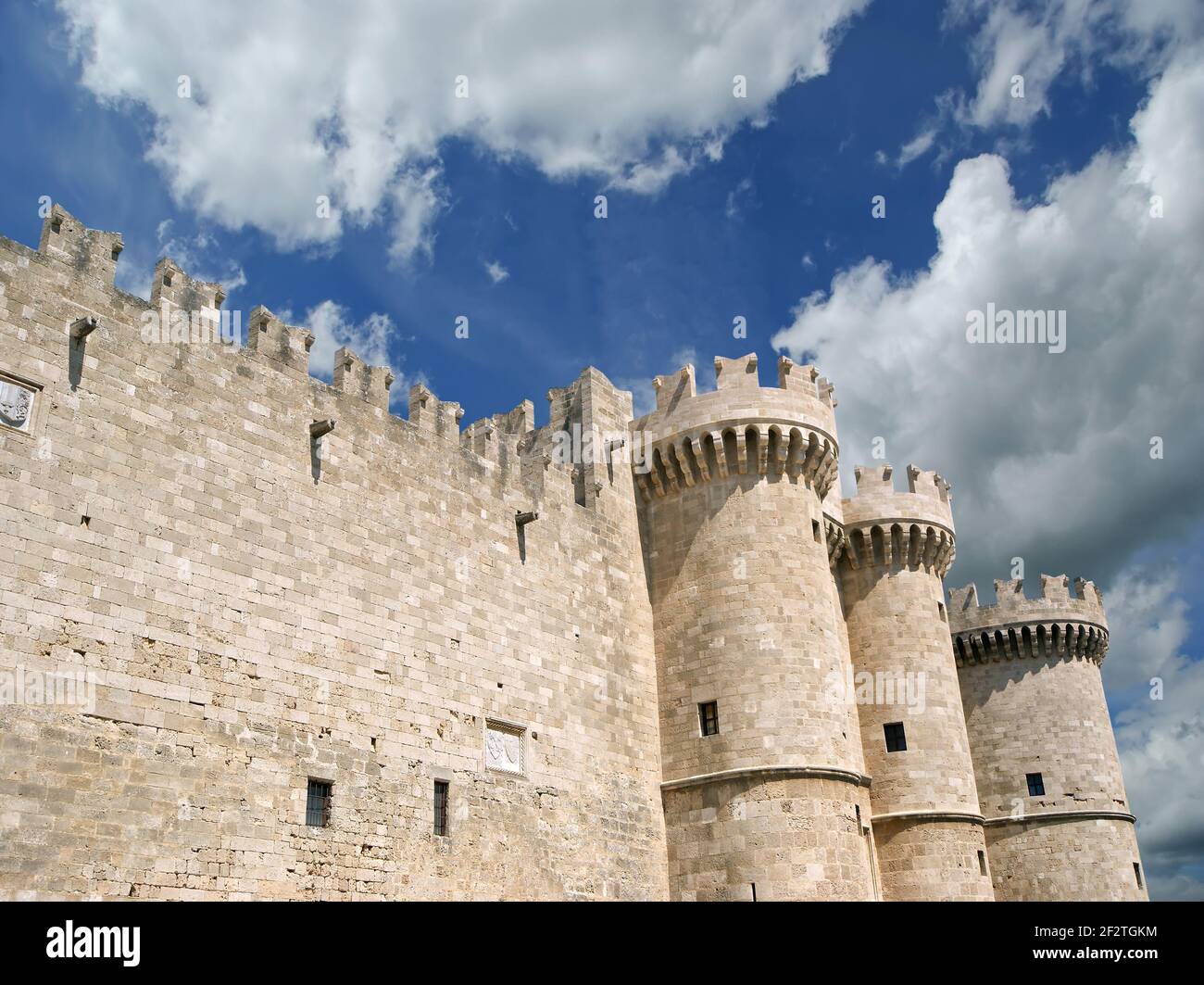 Rhodes Island, Greece, a symbol of Rhodes, of the famous Knights Grand ...